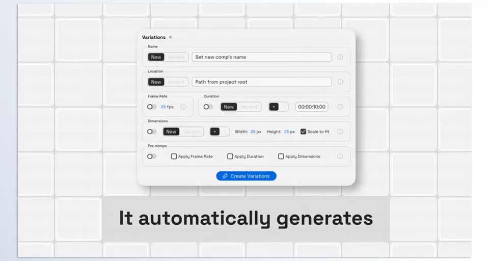 Aescripts - Variations Download v1.0.0