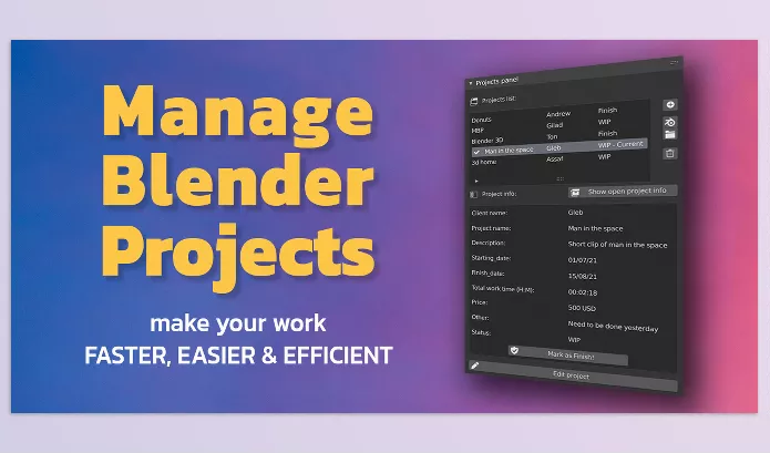 Blender - Manage Blender Projects (MBP) Download v2